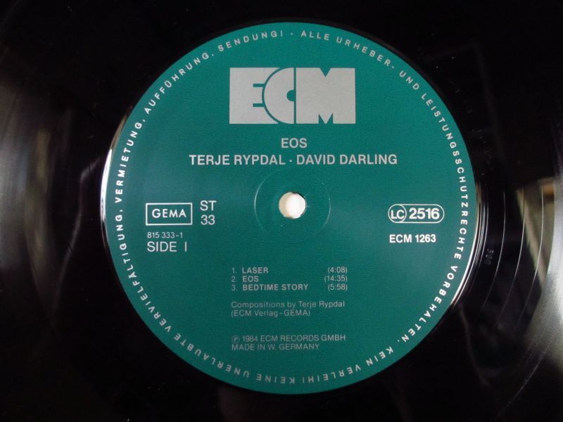 Terje Rypdal & David Darling / Eos - Guitar Records
