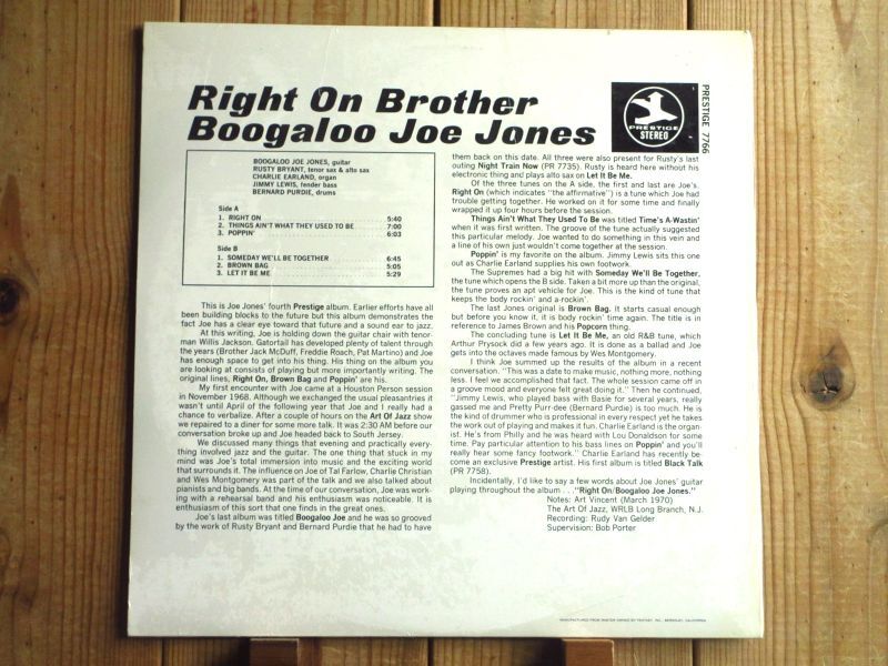 未開封！ (Ivan) Boogaloo Joe Jones / Right On Brother - Guitar Records