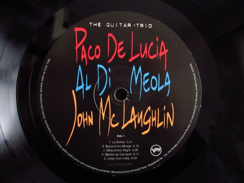 Paco De Lucia, Al Di Meola, John McLaughlin / The Guitar Trio - Guitar ...